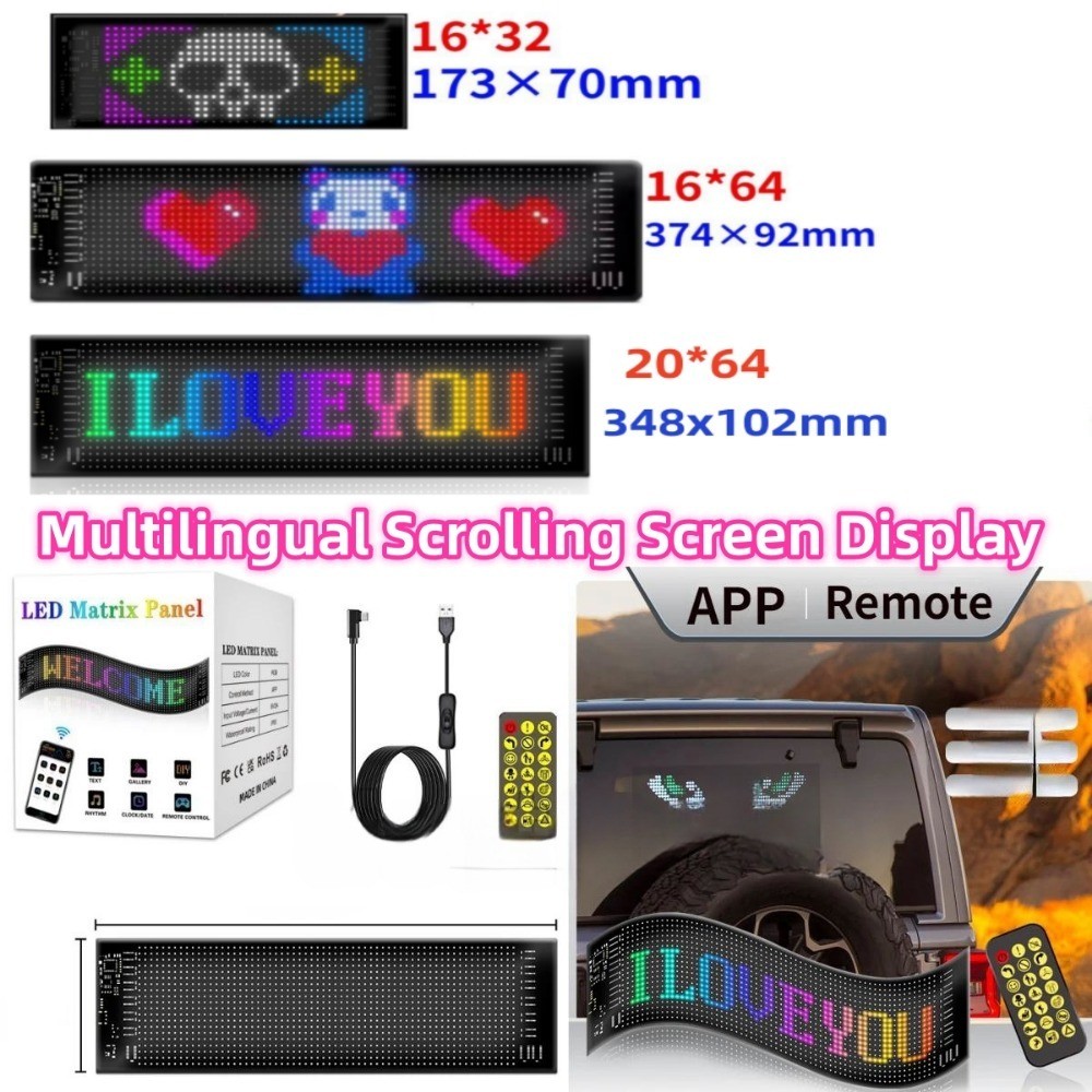 Devil's Eye LED Truck Sign Remote Control LED Matrix Pixel Panel,DIY ...