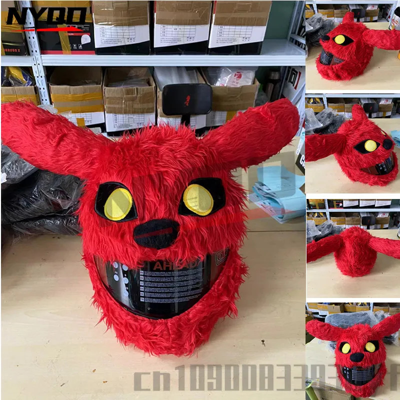 For LS2 MT TORC full face Helmet Head Cover Fun red rabbit Headgear ...