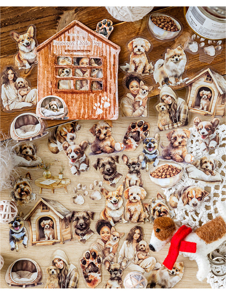 40 pcs Cute Cats and Dogs Stickers Funny Dogs and Cats Stickers for ...