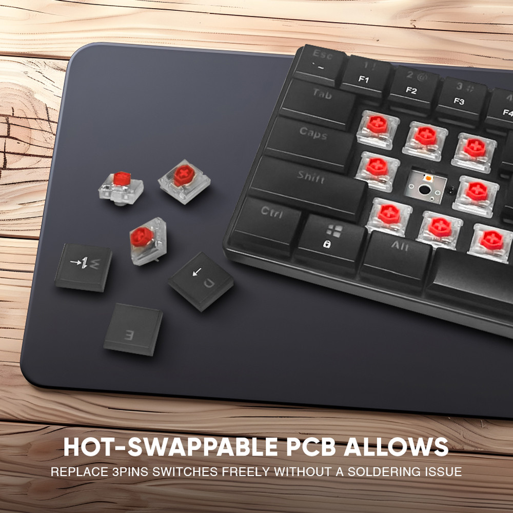 Armaggeddon SMK 1C Low Profile 61 Key Mechanical Hotswappable Gaming ...