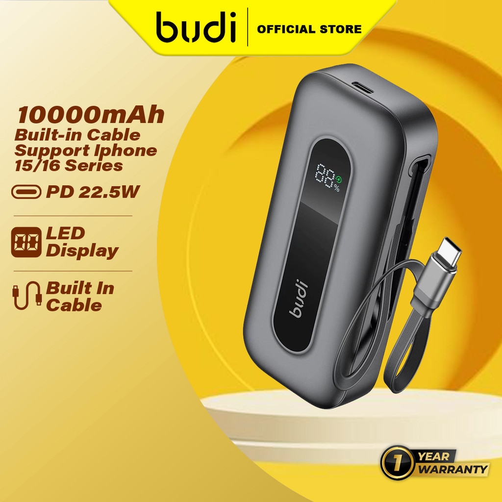 Budi Original Power Bank Fast Charging Portable Powerbank Built In Type ...