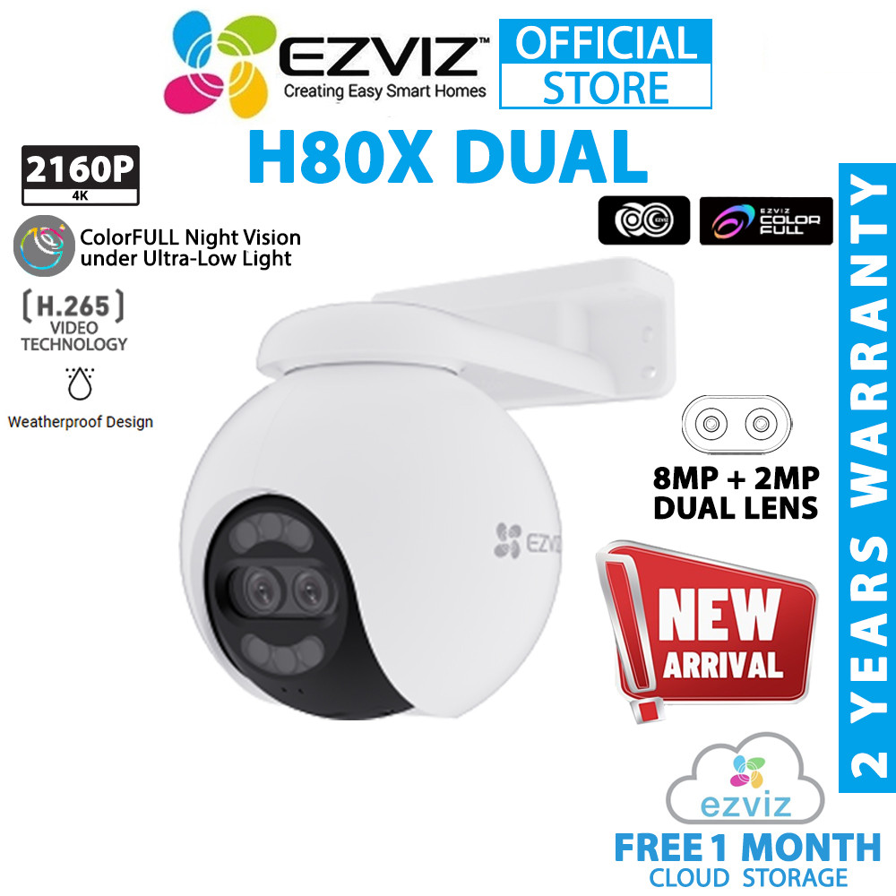 EZVIZ H80x Dual 8MP + 2MP Full HD 1080P Color Night Vision Two Way Talk ...