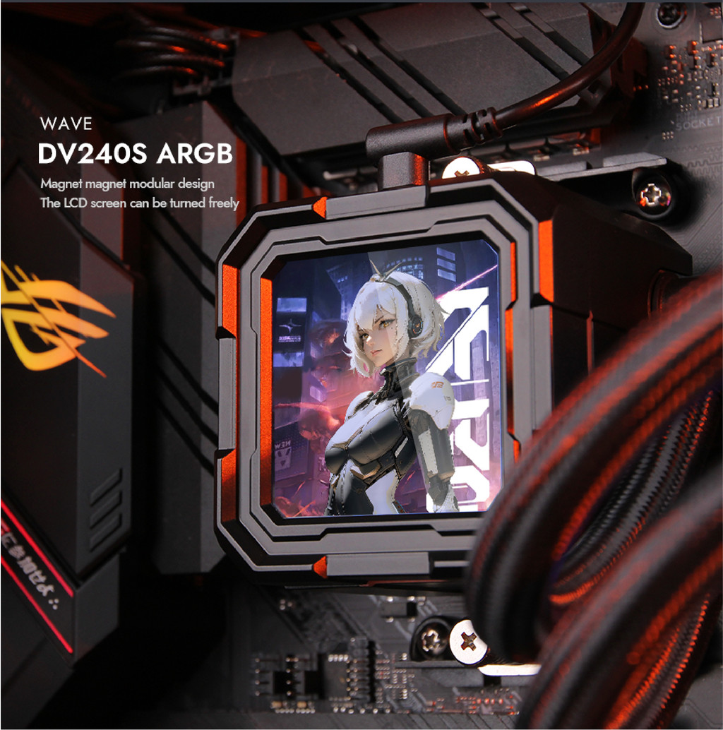 DarkFlash WAVE DV 240S ARGB LIQUID CPU COOLER WITH IPS LED SCREEN ...