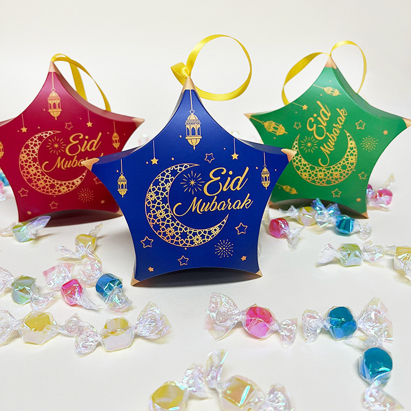 Happy Eid Mubarak 12pcs Hari Raya Party Gift Wrapppers Includes Ribbon ...