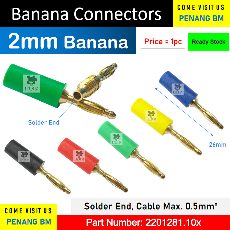 2mm Banana Plugs, Banana Connectors, Banana Plug Solder End | Shopee ...