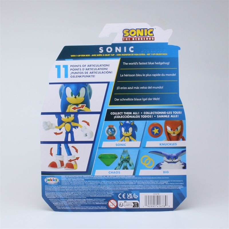 Authentic 10cm JAKKS hedgehog Sonic 4-inch Movable Doll Figurine ...
