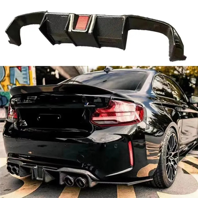 For BMW F87 M2 M2C 2014-2021 Carbon Fiber With lights Car Rear Bumper ...
