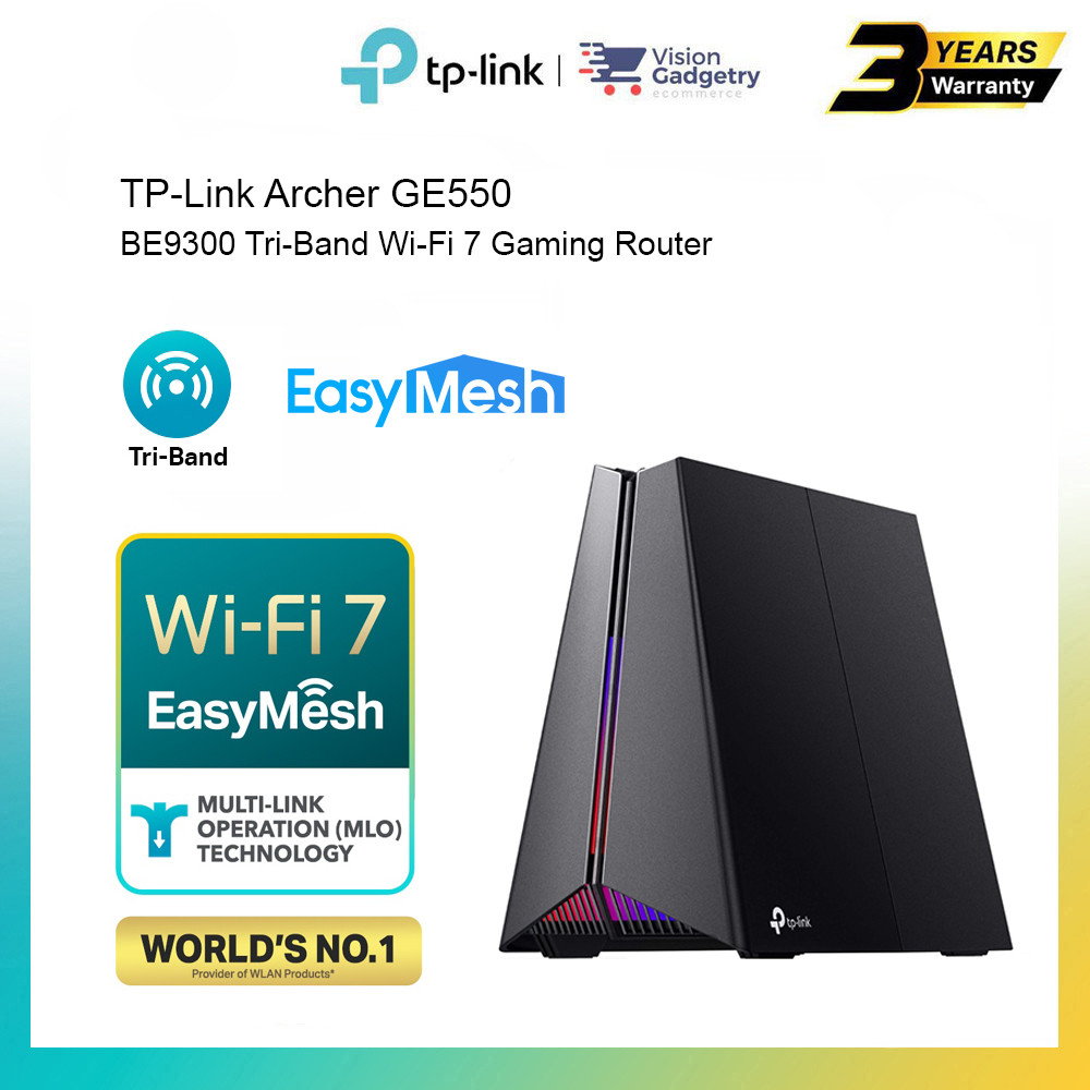 TP-Link Archer GE550 BE9300 Tri-Band Wi-Fi 7 Gaming Router | Shopee ...