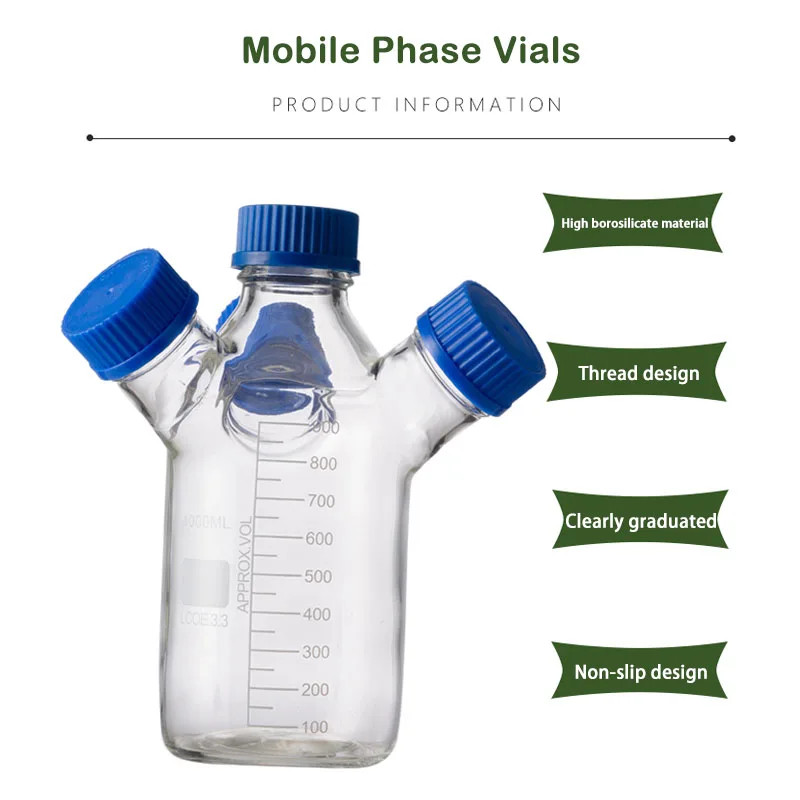 250ml-2000ml Screw Top Two/Three/Four necked Mobile Phase Vials ...
