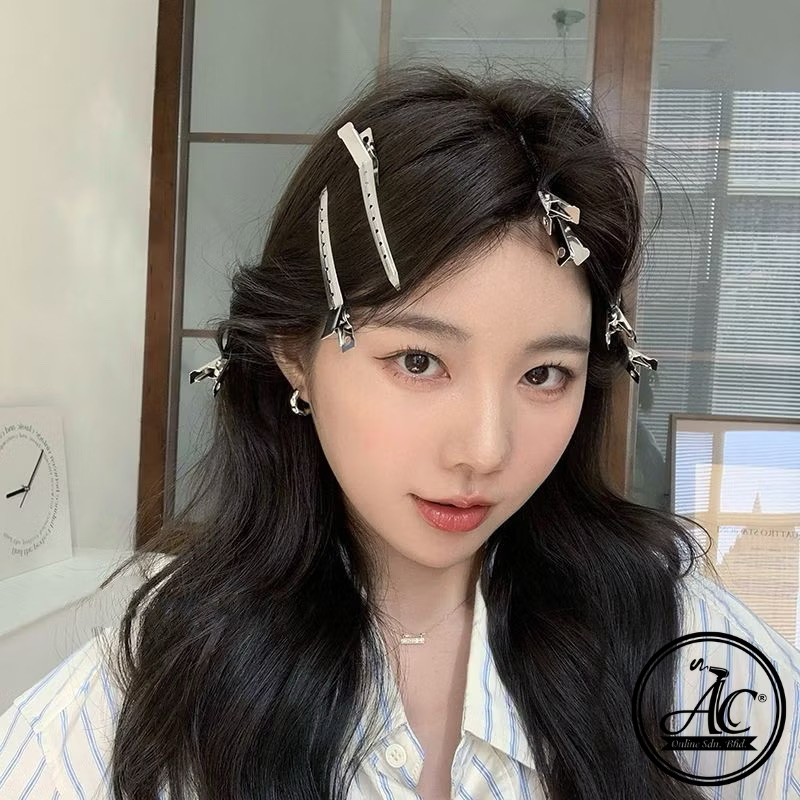 Stainless Styling Duck Clips Hair Root Fluffy Clip Metal Silver Flat ...