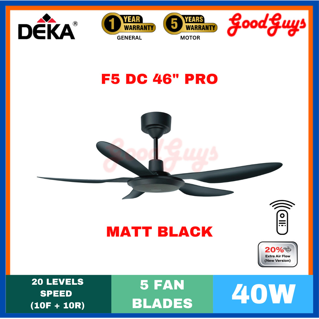 DEKA F5DC PRO 56" CEILING FAN I DC MOTOR I 10 SPEED FORWARD + 10 ...