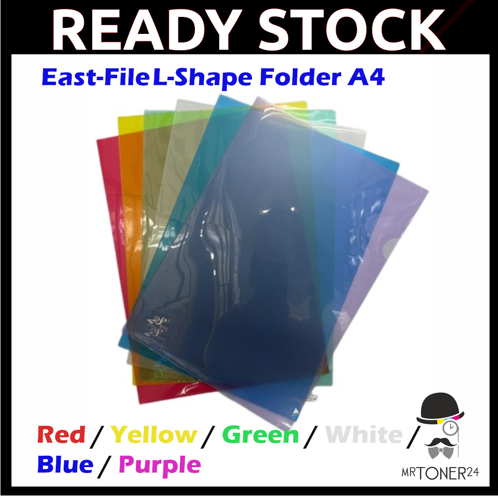 (24pcs/pack) L Shape Colour Transparent Document Folder / Holder File A4 Size / Fail Poket E310 ...