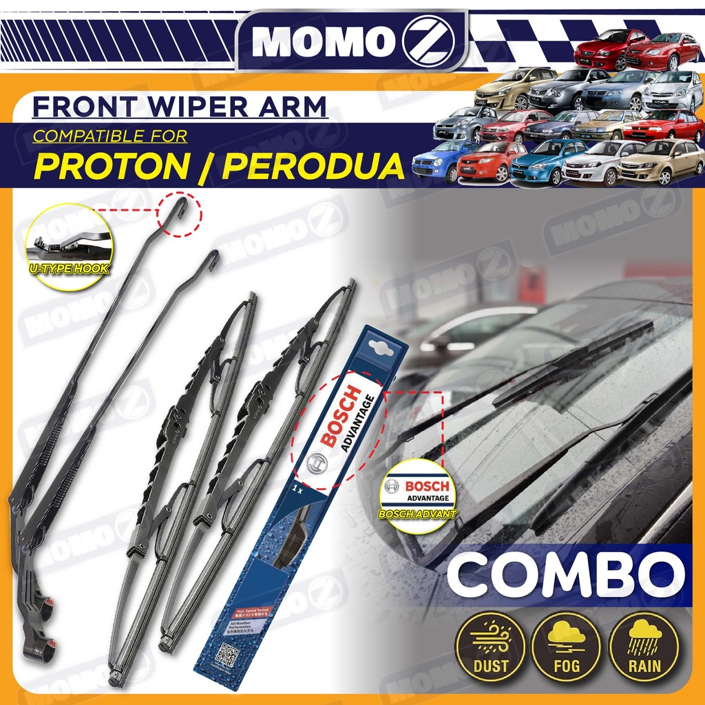Car Perodua Myvi Kancil Viva Proton Saga Wira Persona Front Wiper Arm Windshield Blade ...