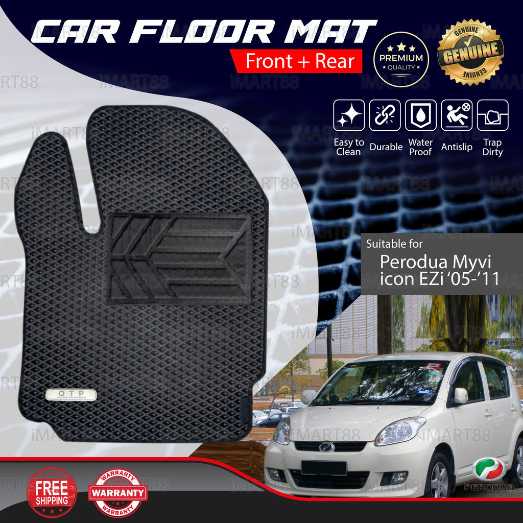 Perodua Myvi Icon 2012 - 2016 Car Floor Mat Red Black Carpet Front Rear ...