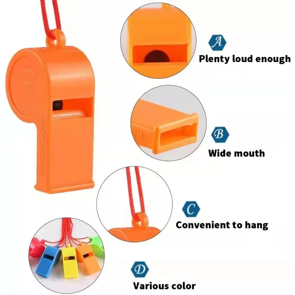 25-50Pcs Plastic Whistle Training Sports Whistles with Lanyard, Loud ...