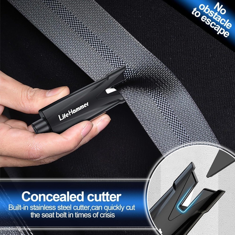 Car Window Breaker Multifunction Emergency Escape Device One Second Window Breaker 2 in 1 Mini ...