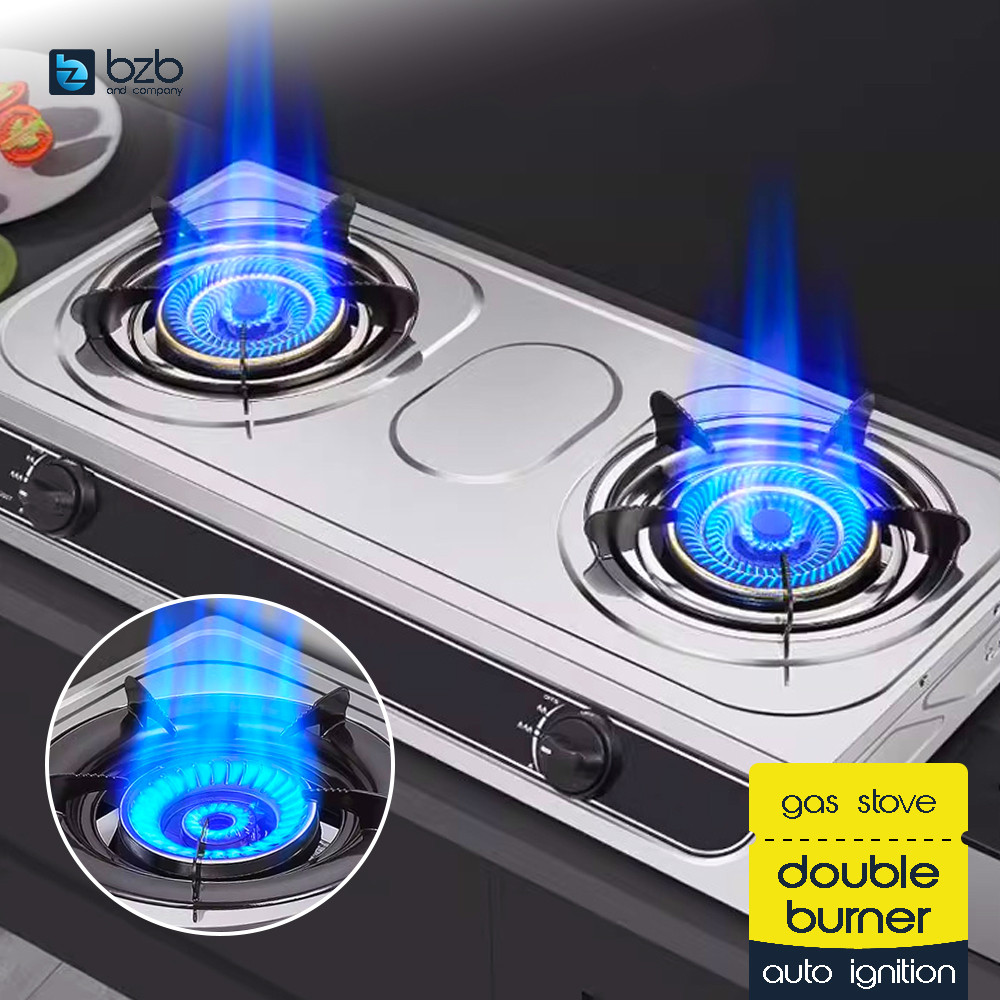 Stainless Steel 3.6kW Dual Burner Gas Stove Hob Energy Saver Cooker ...