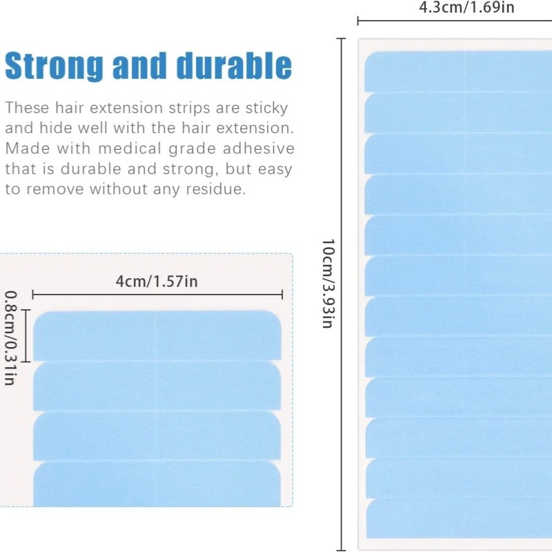 12 Stickers/sheet New Extension Hair Replacement Tape Waterproof and ...