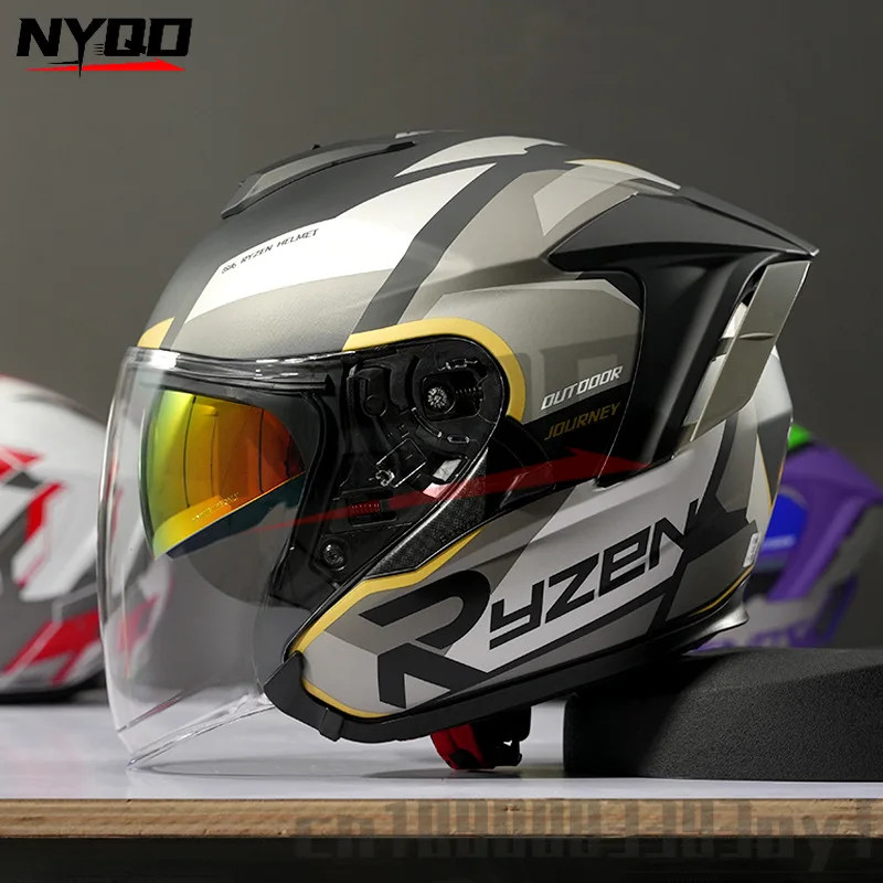 Ryzen motorcycle helmet for men's and women's 3/4 helmet motorcycle ...