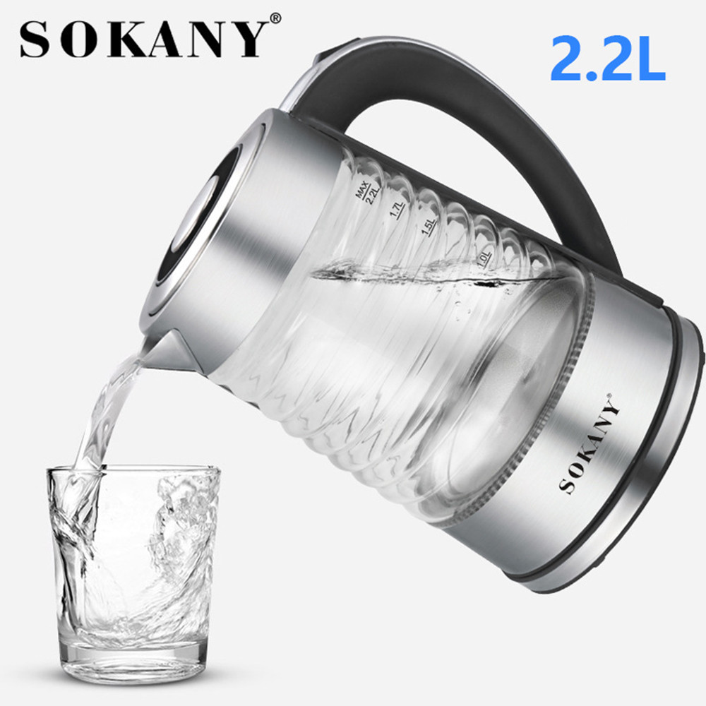 sokany Cordless Stainless Steel Water Kettle Easy Pouring Spout ...
