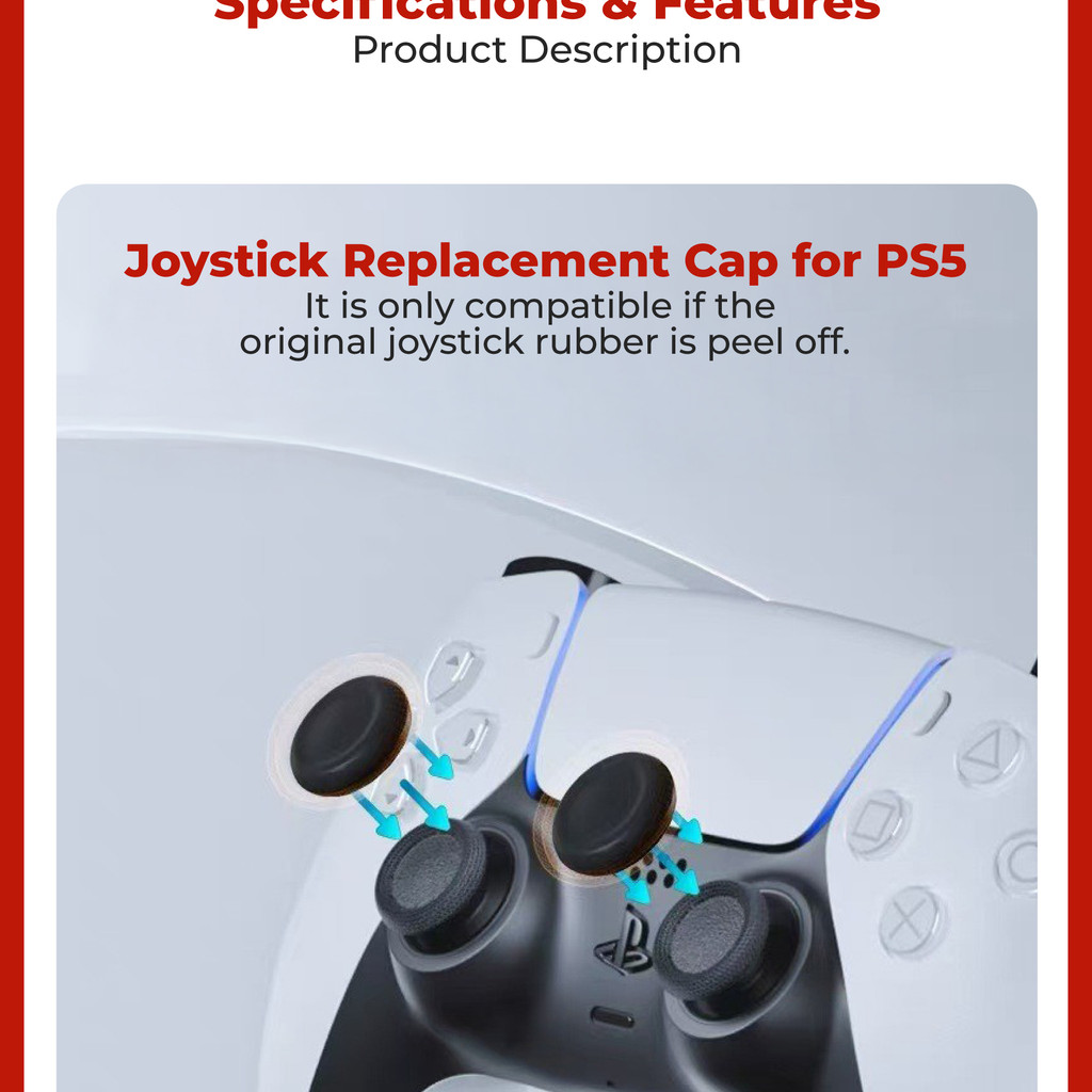 IINE 良值 PS5 Joystick Replacement caps Analog Thumb Grip Replace Cover ...
