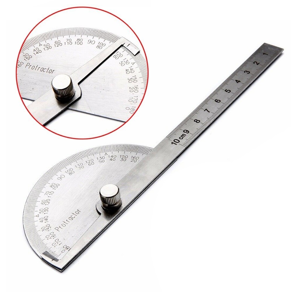 SAE Protractor 0-180° Rotary Angle Finder Stainless Steel Machinist ...