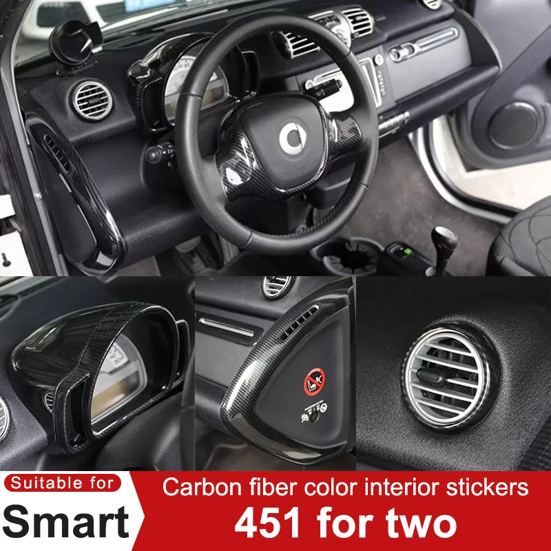 For Smart Brabus 451 Fortwo Carbon Fiber Color Car Interior Stickers ...