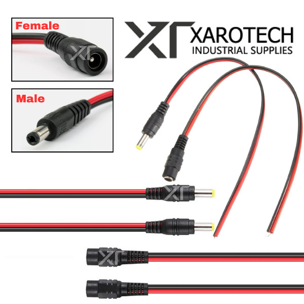 12V/24V 5A Connector DC Plug Male to 2.1x5.5mm DC Connector Female Jack ...