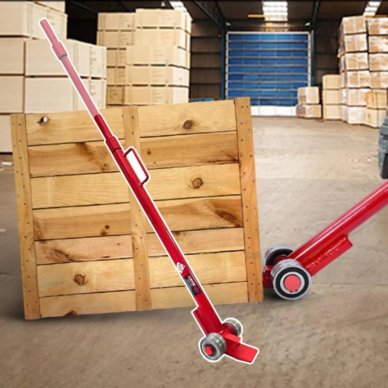 3T Heavy Duty Wheeled Flat Head Pulley Lifting Crowbar Thickened ...