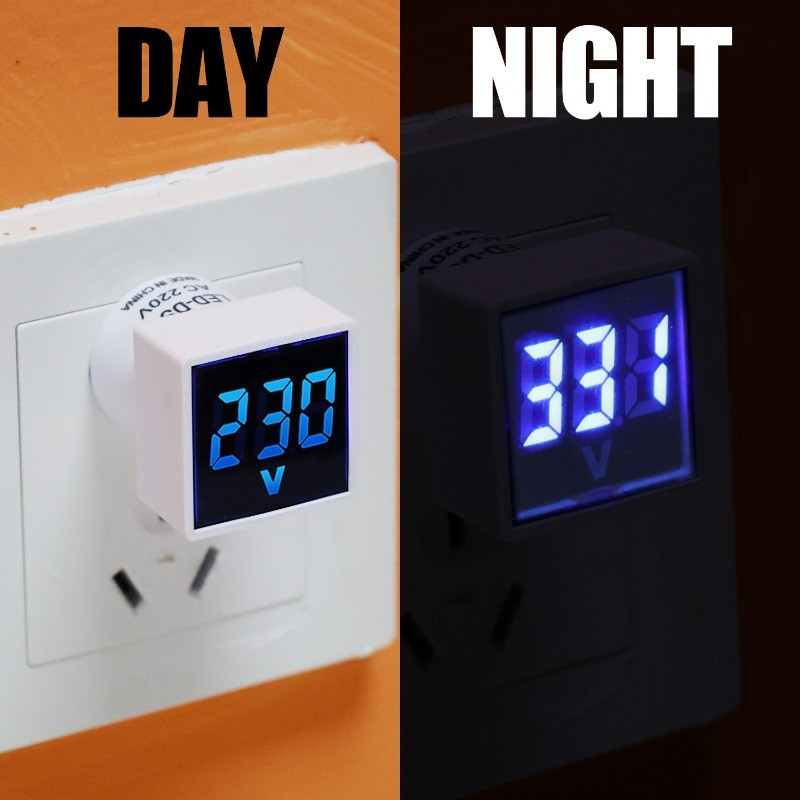 AC50-500V LED Digital Voltmeter Plug - Mini EU Voltage Measurement Plug ...