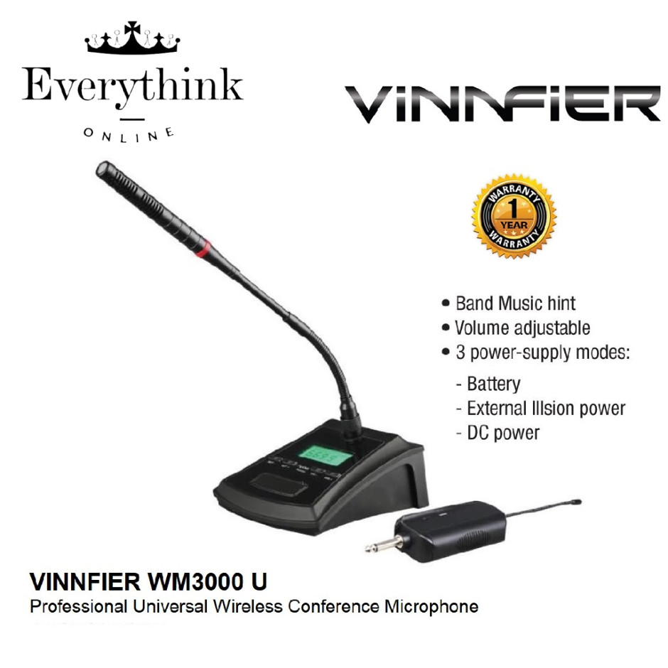 VINNFIER FLIPGEAR WM3000U PROFESSIONAL UNIVERSAL UHF CONFERENCE ...