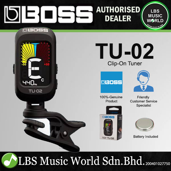 Boss TU-02 Clip On Chromatic Tuner For Electric Guitar Bass Ukulele ...