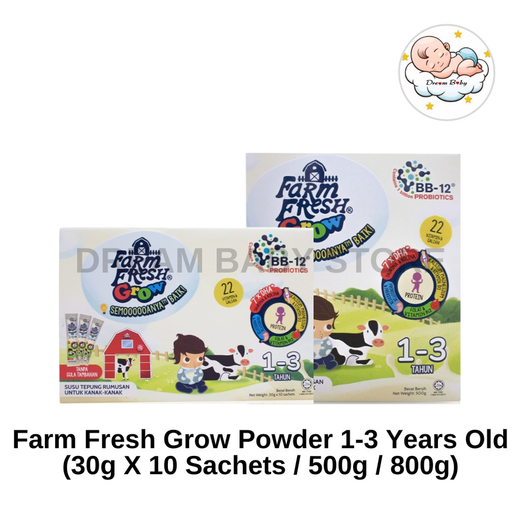 Farm Fresh Grow Powder 1-3 Years Old (30g x 10 Sachets / 500g / 800g ...