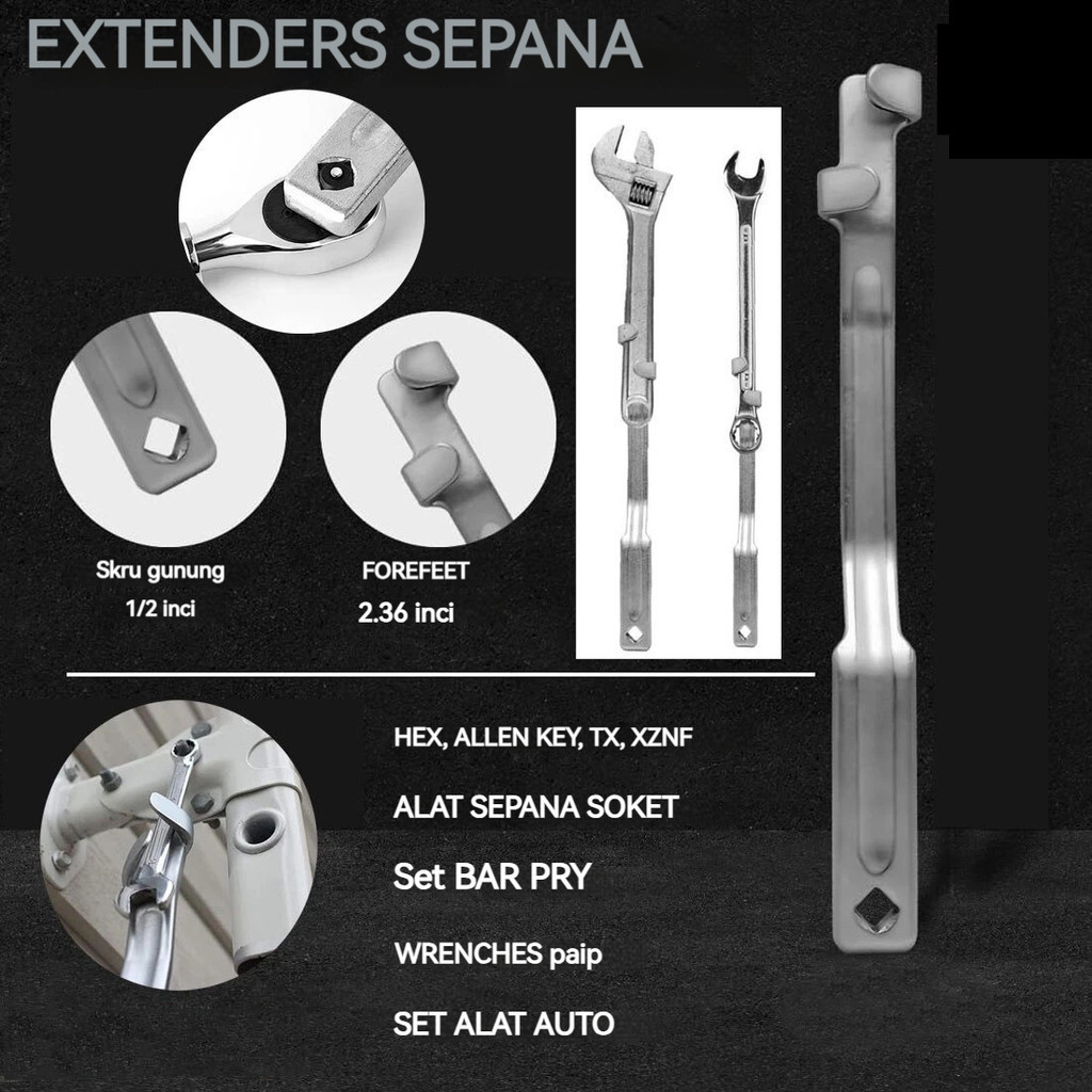 Universal Wrench Extender Tool Bar Extension Portable Tool Torque ...