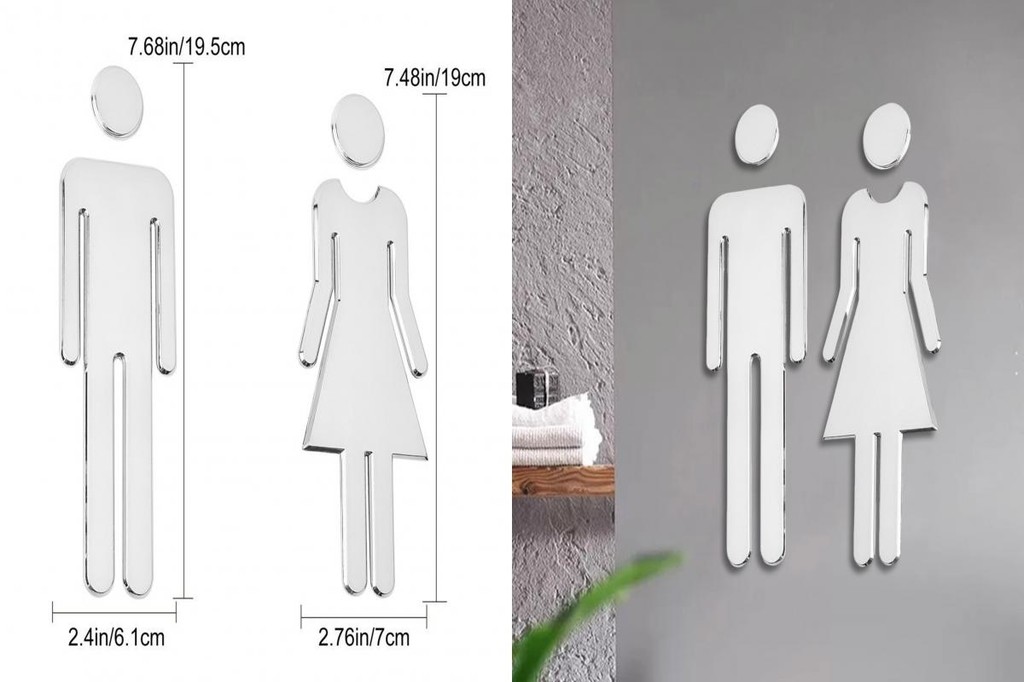 Bestus| Acrylic Toilet Sign Set Gender Restroom Signs Modern Acrylic ...