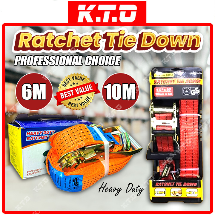 Heavy Duty Ratchet Tie Down Belt Cargo Lash Tightening Strap Belt With ...