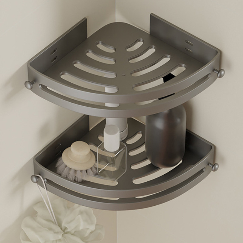 Wall Mounted Plastic Triangle Basket Shelf Bathroom Storage Toilet ...