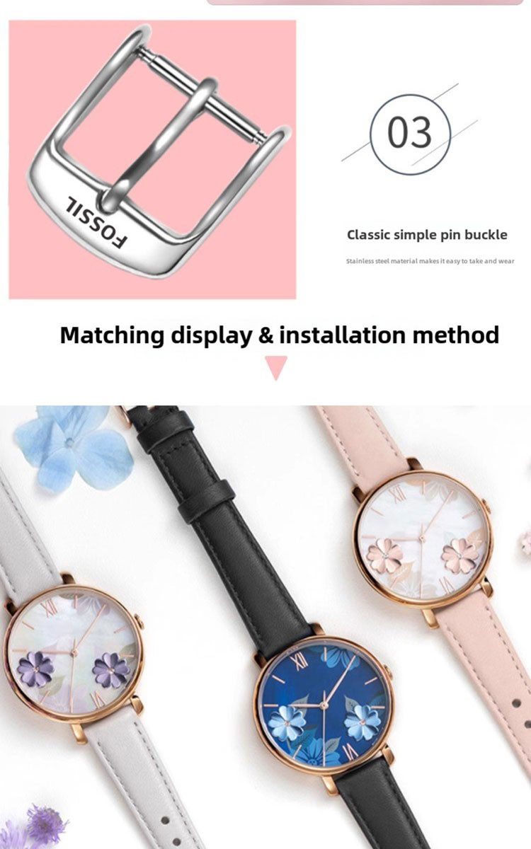 Apply To FOSSIL Leather Watch Strap 12mm 14mm 16mm 18mm 20mm 22mm 24mm ...