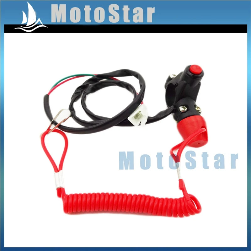 Off Tether Safety Stop Kill Switch Push Button For 2 Stroke Mini Moto ...