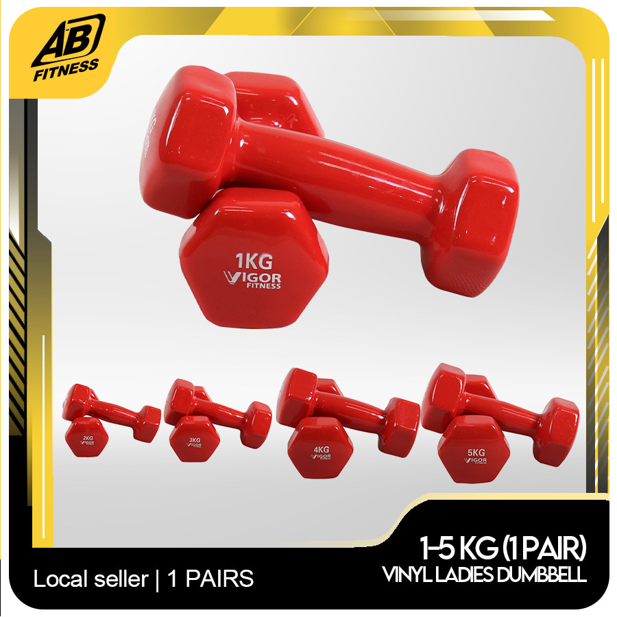 Vinyl Dumbbell Lady 1kg 2kg 3kg 4kg 5kg Dumbbells In (1 Pairs) / Dumbbell Wanita 1kg 2kg 3kg 4kg ...