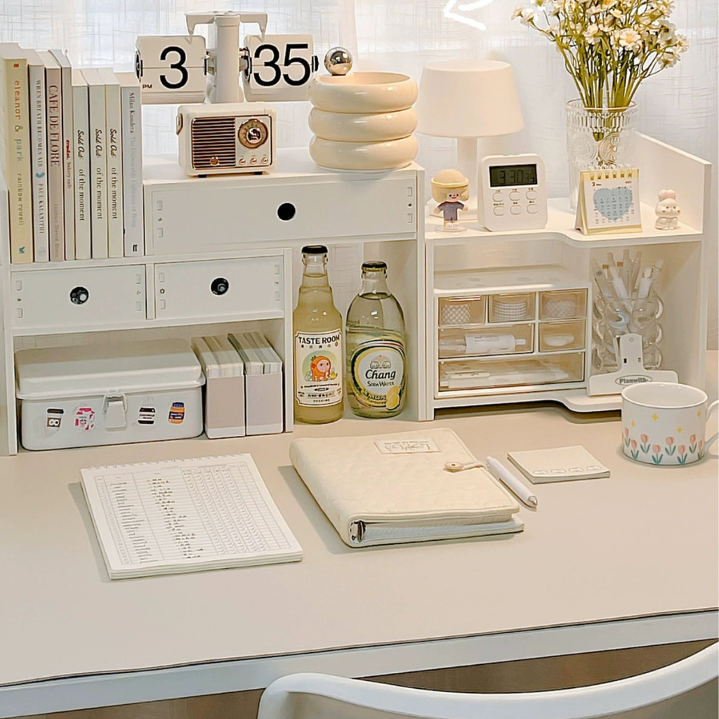 Tabletop elevated shelf drawer-type portable storage shelf, home ...