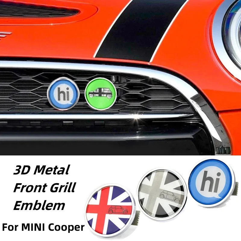 Metal 3D Front Grill Emblem Stickers Badge For MINI Cooper JCW S One ...