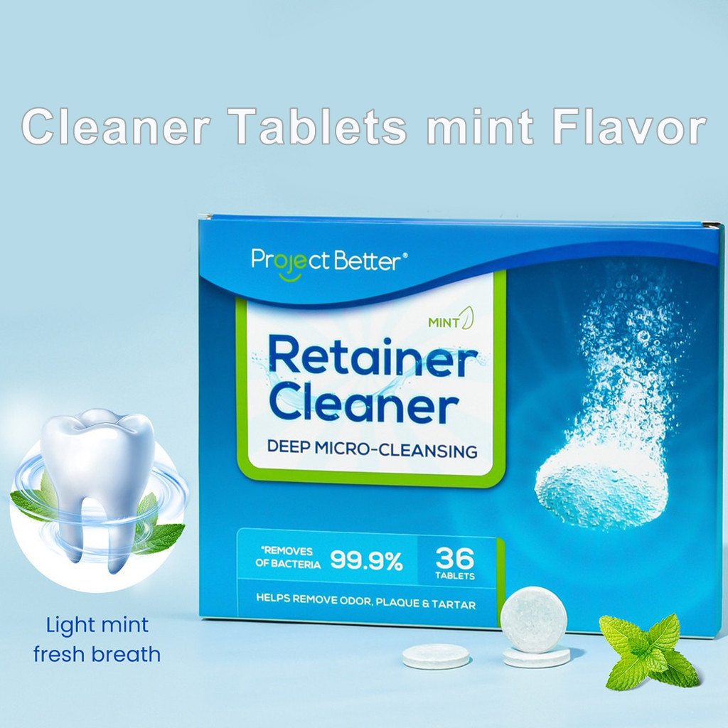 36pieces/box Retainer Cleaner Tablets mint Flavor for Cleaner Denture ...