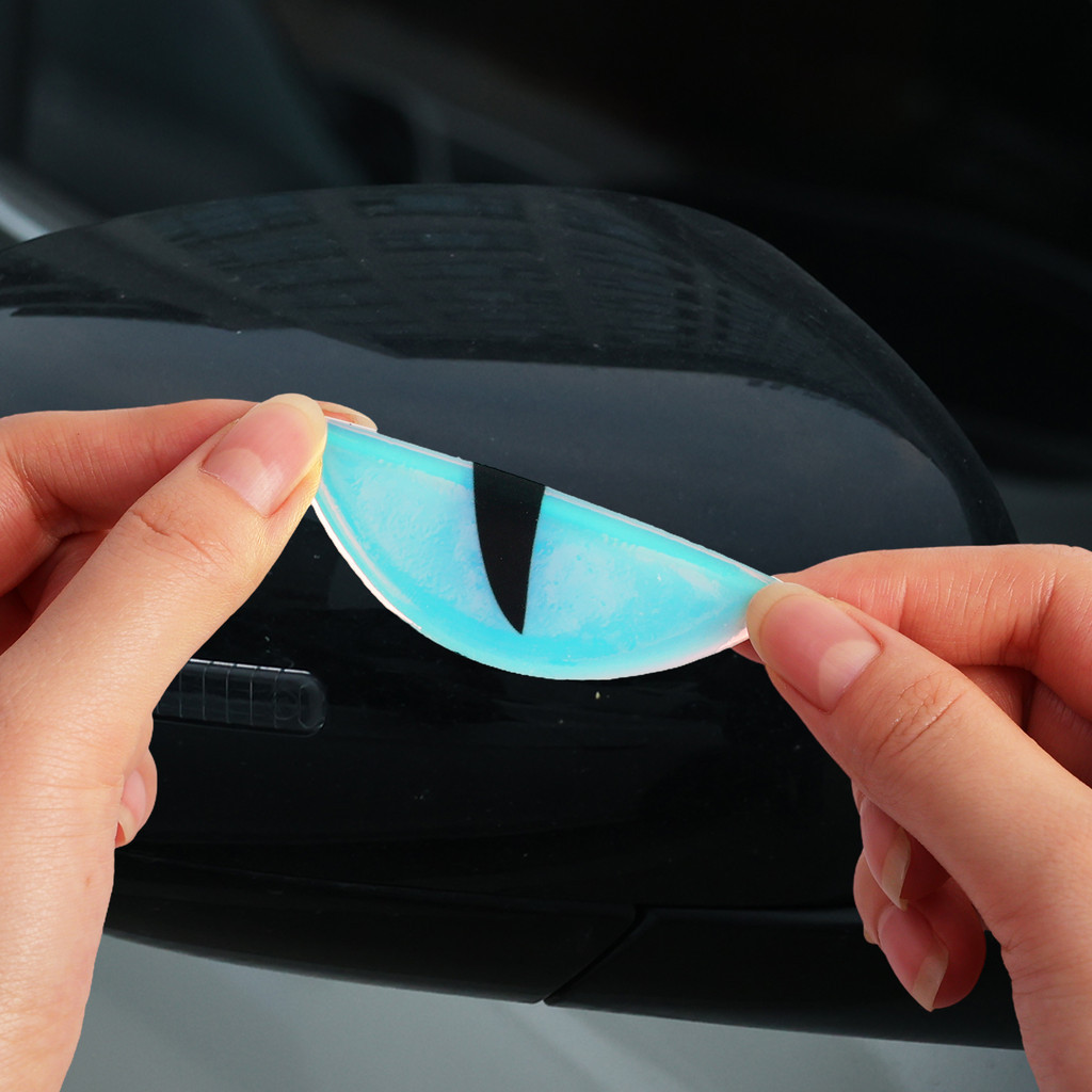 3D Glowing Eyes Car Stickers - Night Safety Driving Reflective Auto ...
