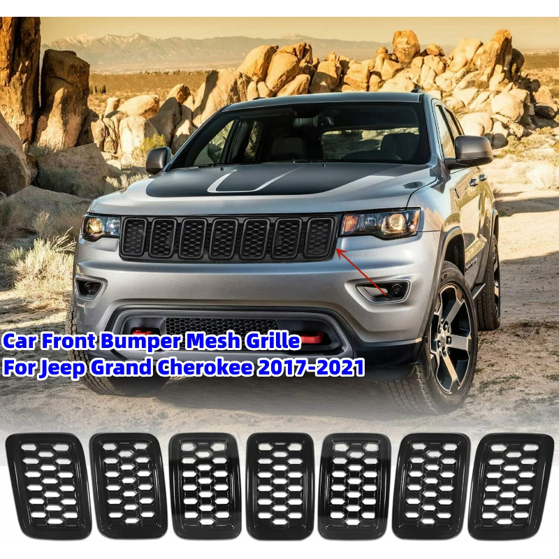 For Jeep Grand Cherokee 2017 2018 2019 2020 2021 Front Bumper Grille ...