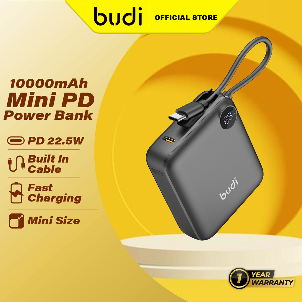 Budi Mini Powerbank Fast Charging Original Power Bank With Type C Cable ...