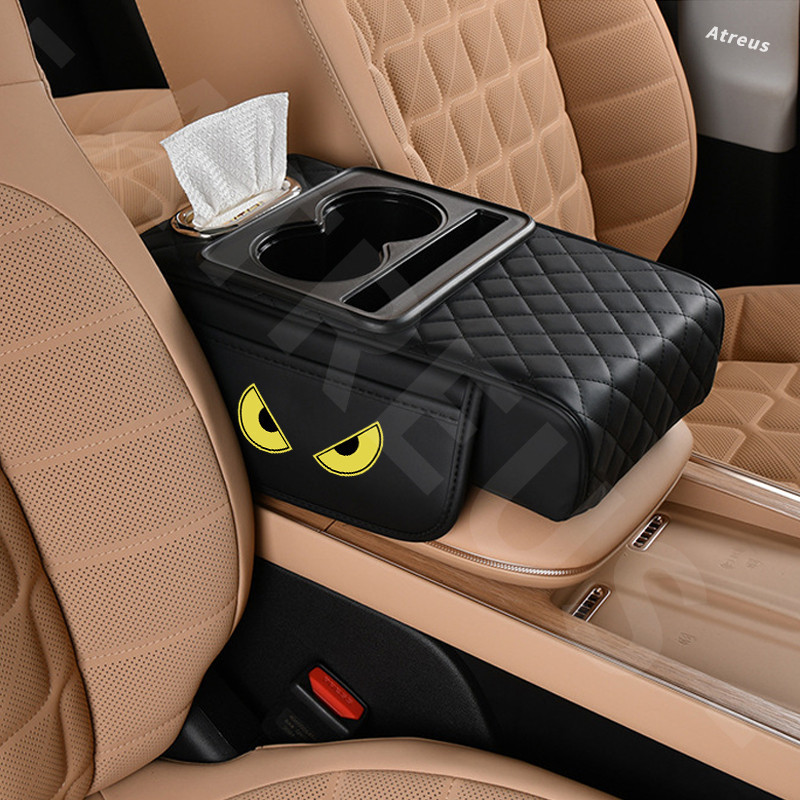 Mercedes Benz AMG Leather Car Armrest Pad Central Armrest Storage Box ...