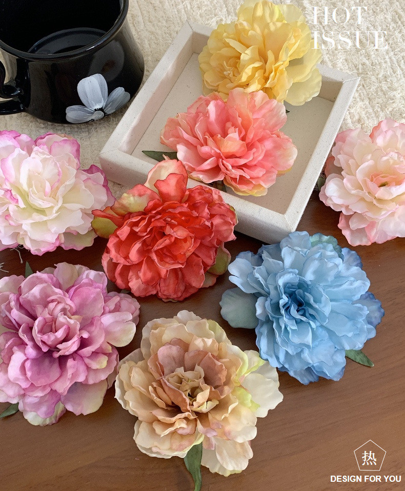 Gradient Peony Flower Hair Clips - Seaside Vacation Hair Accessories ...