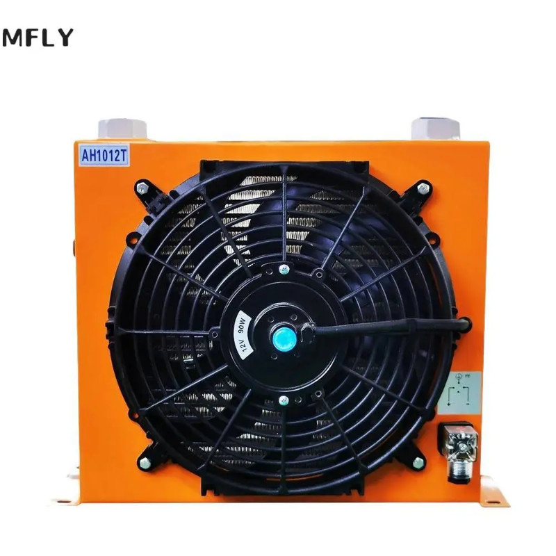 AH1012T 100L/Min Hydraulic Air Cooler Flow Radiator Oil Cooler Plate Pin Heat Exchanger For ...