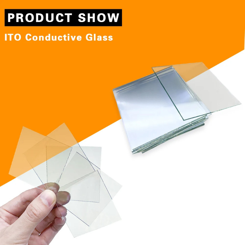 50x50x1.1mm less 10 ohm/sq 10pcs Lab Transparent Conductive Glass ...
